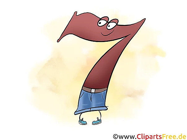 Zahl 7 zum Ausdrucken Clipart, Bild, Grafik