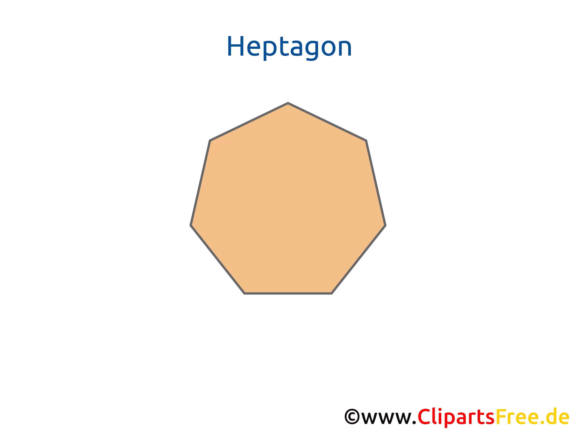 Heptagon, Siebeneck Arbeitsblatt Geometrische Formen kostenlos