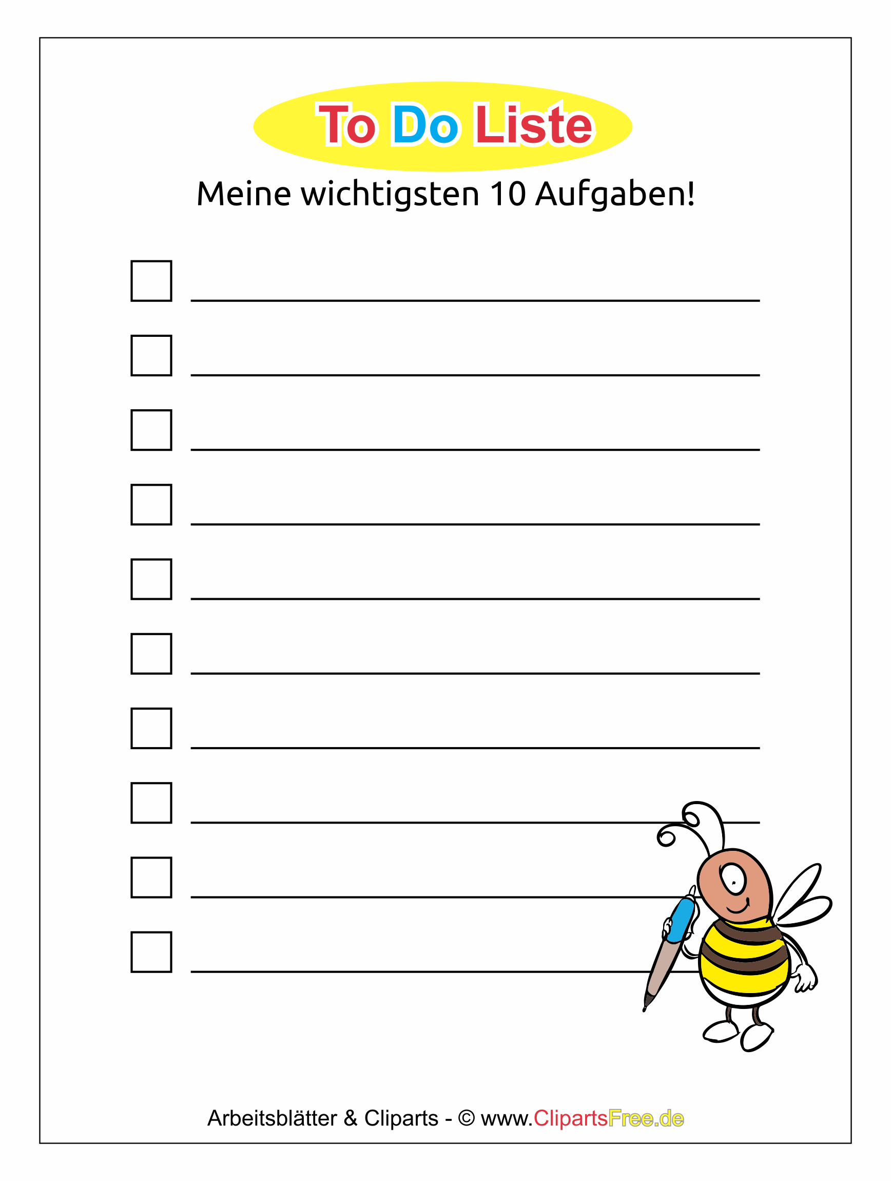 Vordrucke ToDo Listen PDF