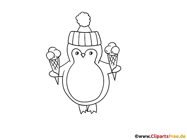 Imagine cu pinguin pentru colorat