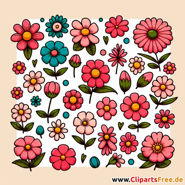 Stilvolle Clip Art Blumen Bilder