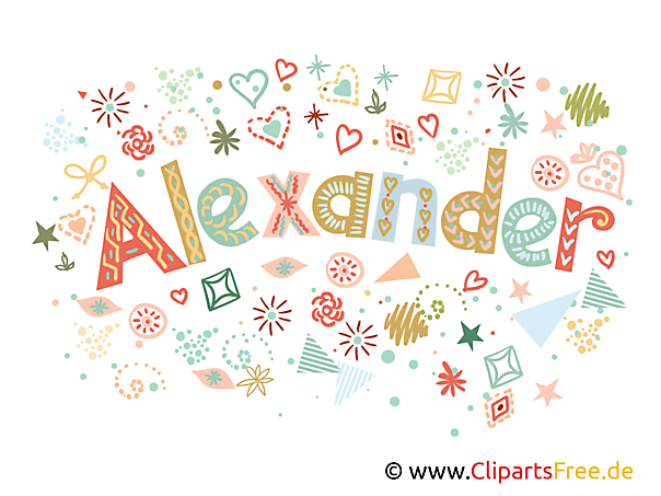 Alexander primeiro nome masculino letra decorativa