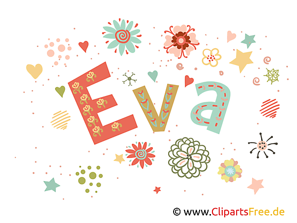 Eva Name Illustration, Bild, Clipart