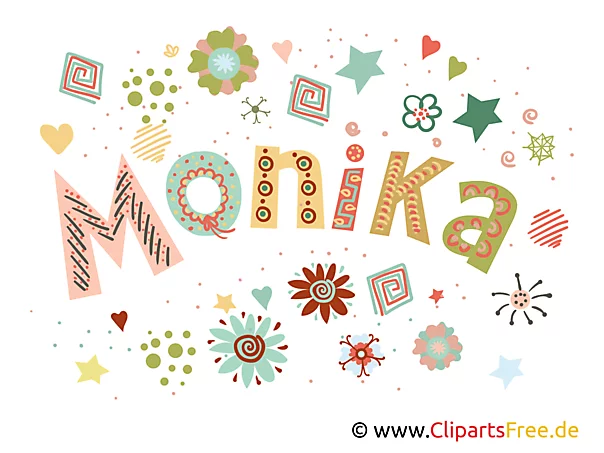 Monika Name Illustration, Bild, Clipart