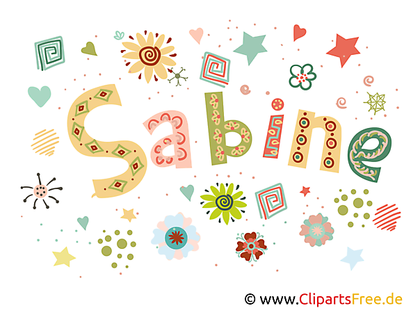 Sabine Name Illustration, Bild, Clipart