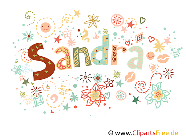 Sandra Vorname Frau dekorative Buchstaben Design