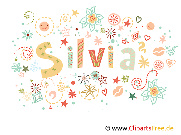 Silvia Name Illustration, Bild, Clipart