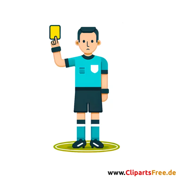 Dommer viser gult kort clipart - billeder om emnet fodbold