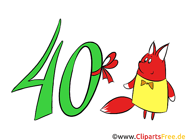 Bild 40 (Vierzig) - kostenlose Zahlen & Geburtstag Grafiken, Cliparts