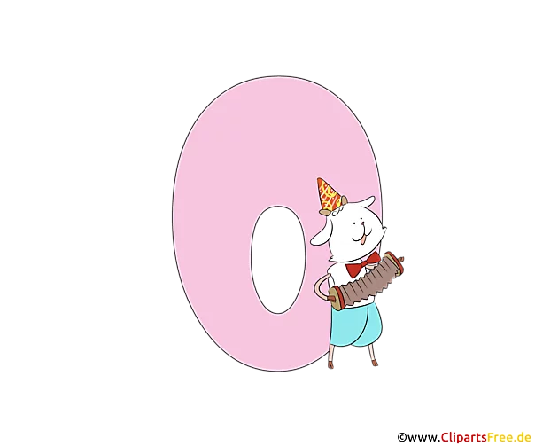 Plantilla de dibujos animados número 0 (cero) para imprimir