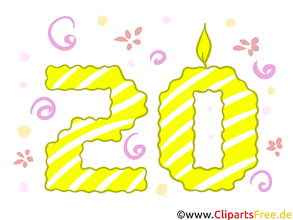 Clipart Zahl 20 zum Drucken
