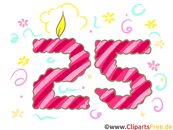 Clipart Zahl 25 zum Drucken
