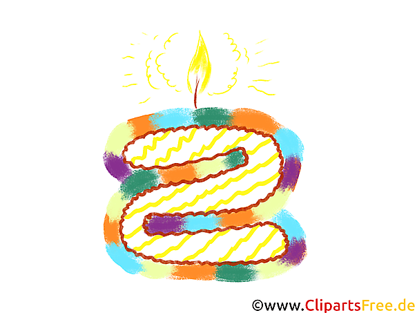 Zahl 2 zum Geburtstag Clipart, Bild, Grafik