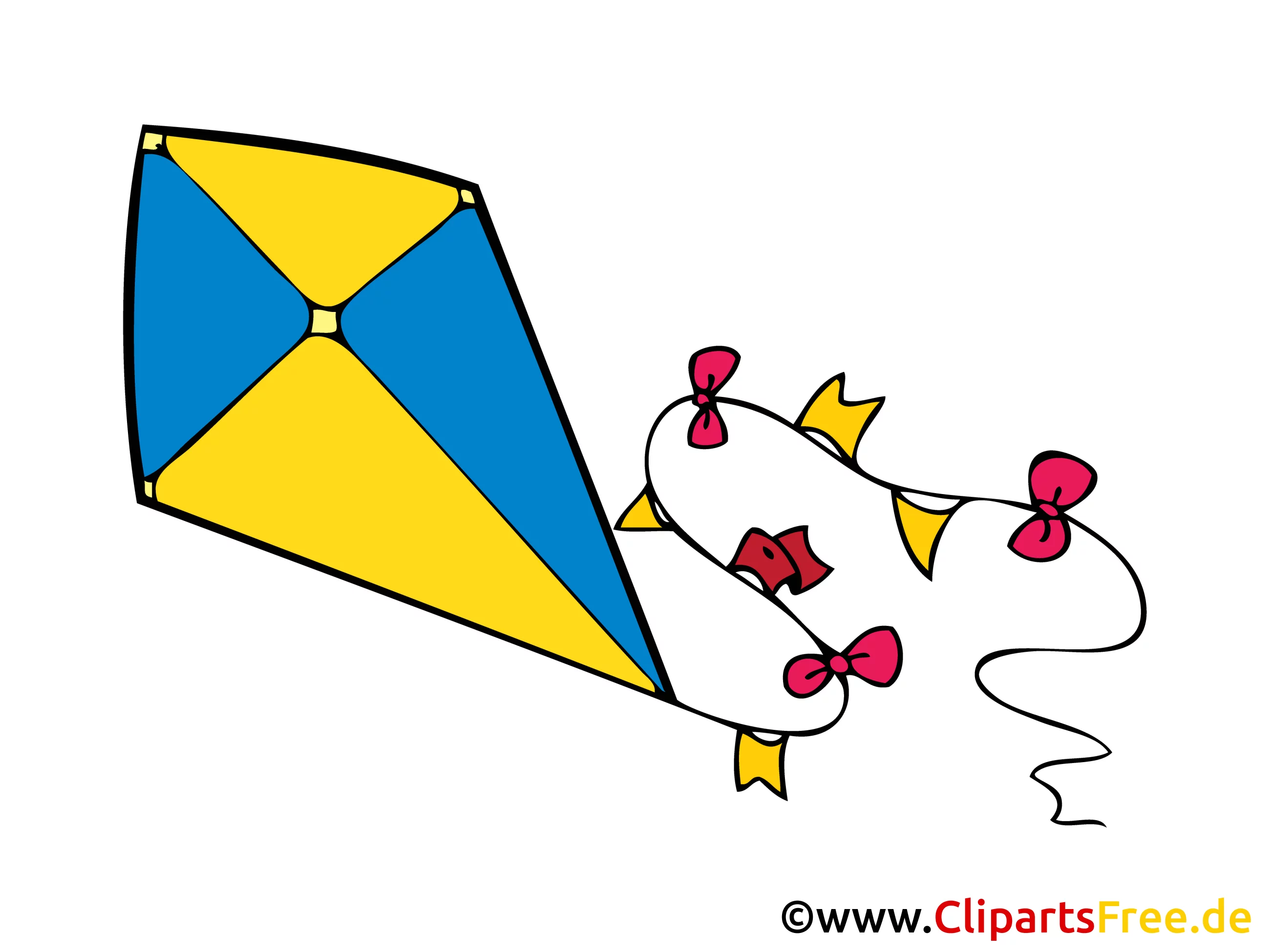 Drachen steigen lassen Bild, Clipart, Illustration, Grafik, Zeichnung