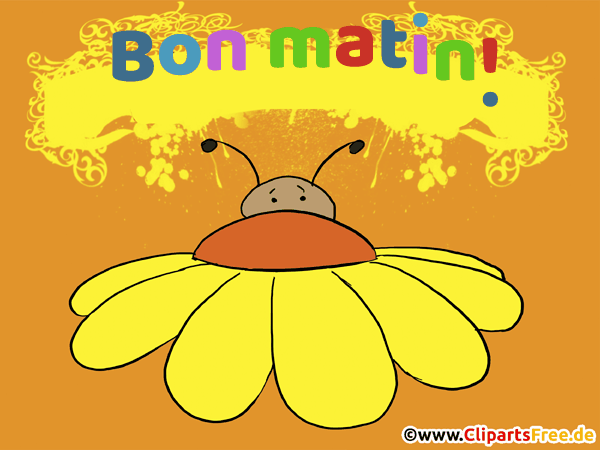 Buenos días en francés animación gif