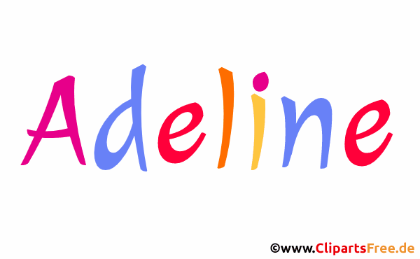 Adeline Mädchenname aus animierten Buchstaben