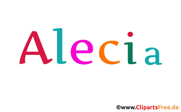 Alecia girl first name for baby como uma imagem animada