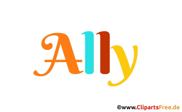 Ally Name for Baby - Nomes de garotas lindas feitos de letras coloridas