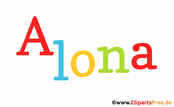 Alona schöner Vorname für Mädchen Illustration, Gif