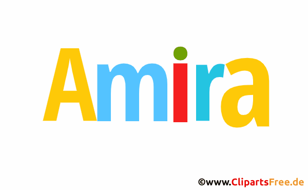 Amira Mädchenvorname Illustration, Bild, Clipart