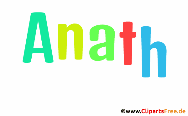 Primeiro nome de Anath para animação GIF de meninas