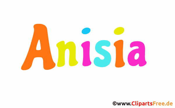 Anisia fornavn for jentebilde, utklipp, illustrasjon