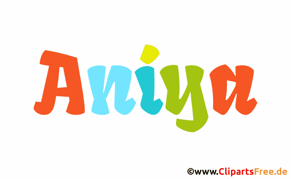 Aniya First Name for Baby - Kvindelige fornavne som animerede bogstaver