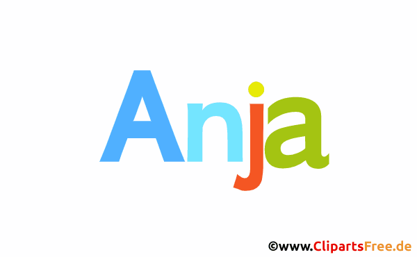 Primeiro nome de Anja para meninas como um arquivo GIF animado