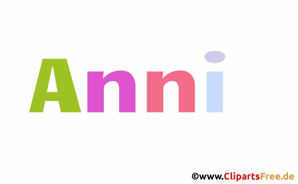 Annis primeiro nome para ilustração de meninas com letras