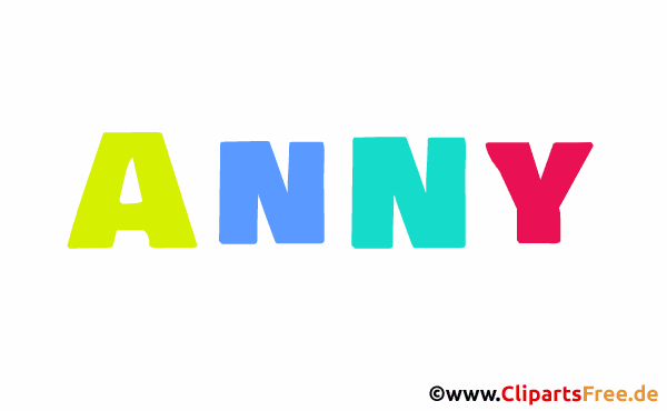 Anny Vorname für Baby - Weibliche Vornamen als animierte Buchstaben