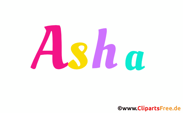 Asha primeiro nome para meninas como uma imagem GIF