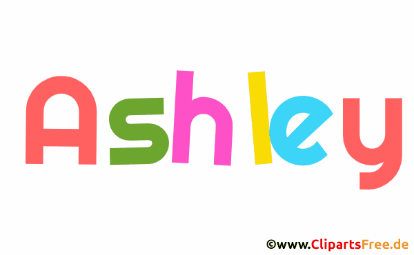 Nombre de Ashley para niñas como un archivo gif animado