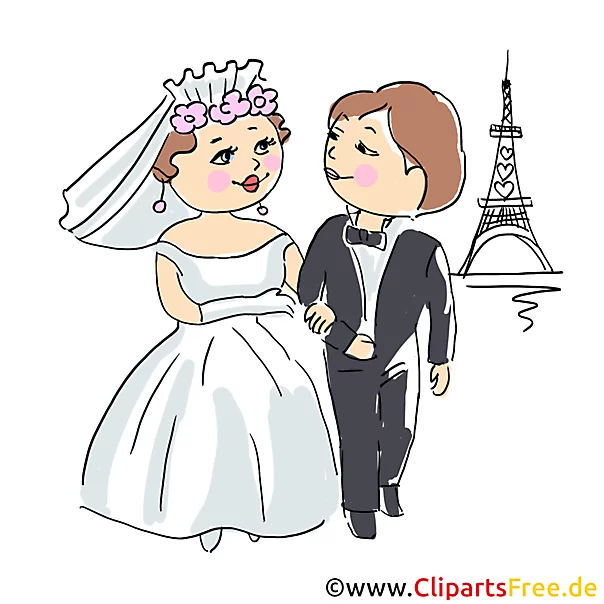 Flitterwochen in Paris Brautpaar - Hochzeit Dankes Karten gestalten