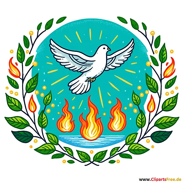 Clip Art zu Pfingsten mit Taube kostenlos