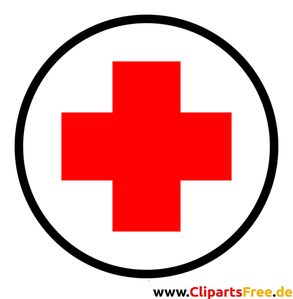 Erste Hilfe, Rotes Kreuz im Kreis Clip Art-Bild