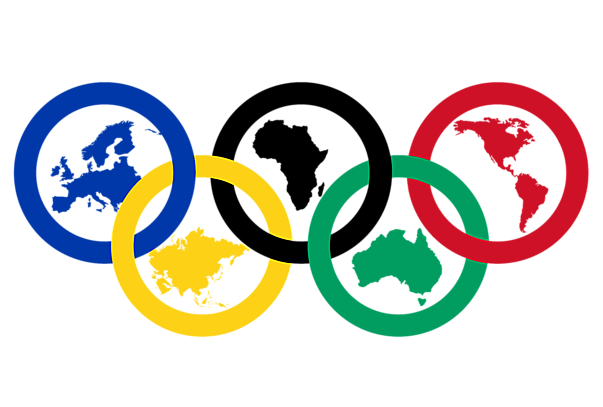 2024 Olympische Ringe mit Kontinenten Bedeutung Illustration PNG