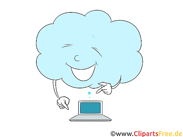 Daten speichern im Cloud Clipart, Illustration, Cartoon