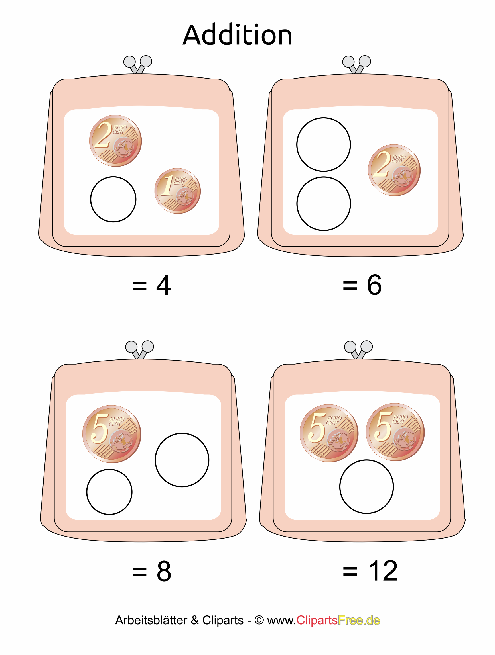Druckvorlage für Mathematik in der 1. Klasse in der Grundschule