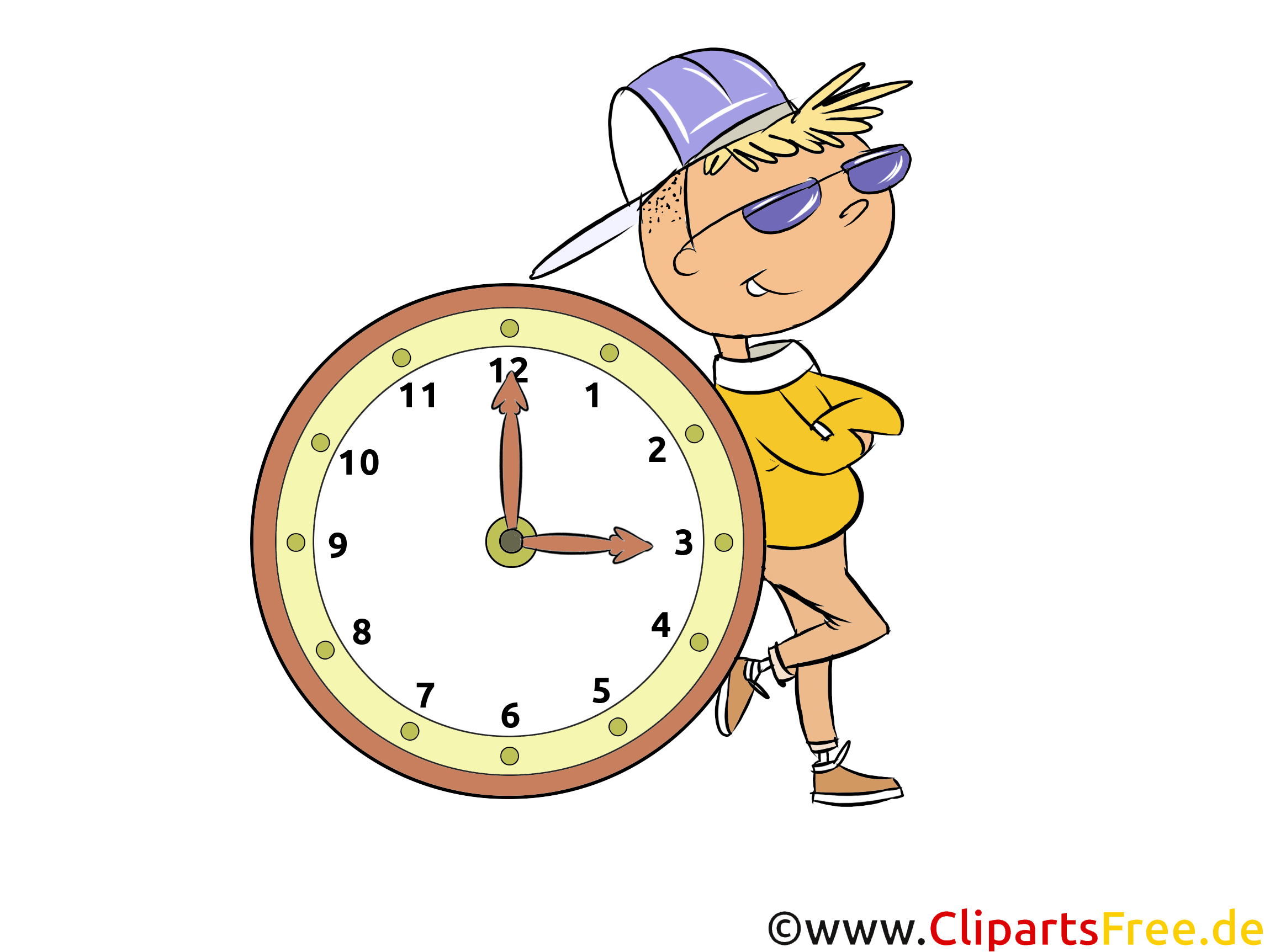 Uhr mit Kindern lernen Illustration