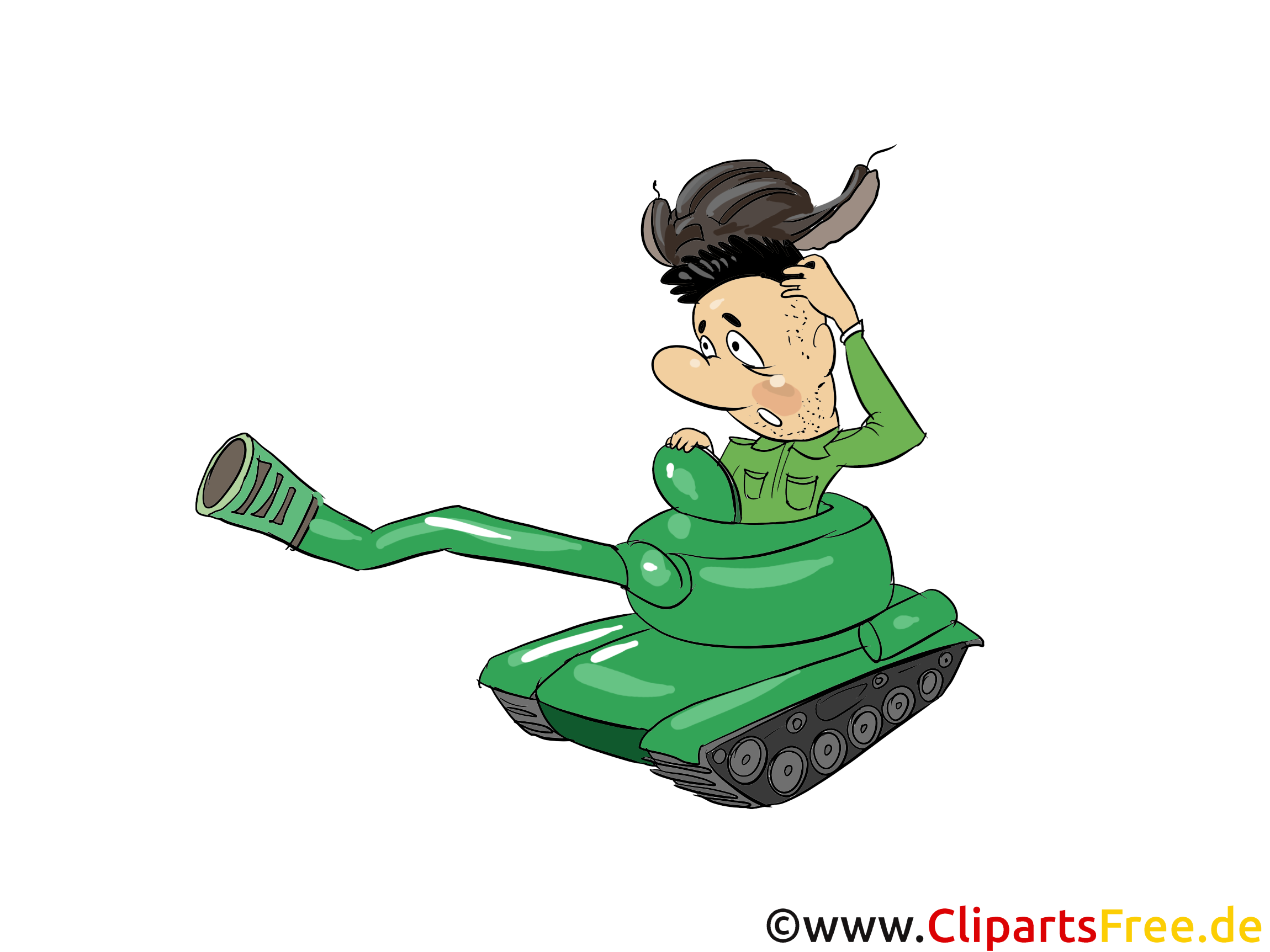 Panzer Comic Clipart, Bild, Illustration