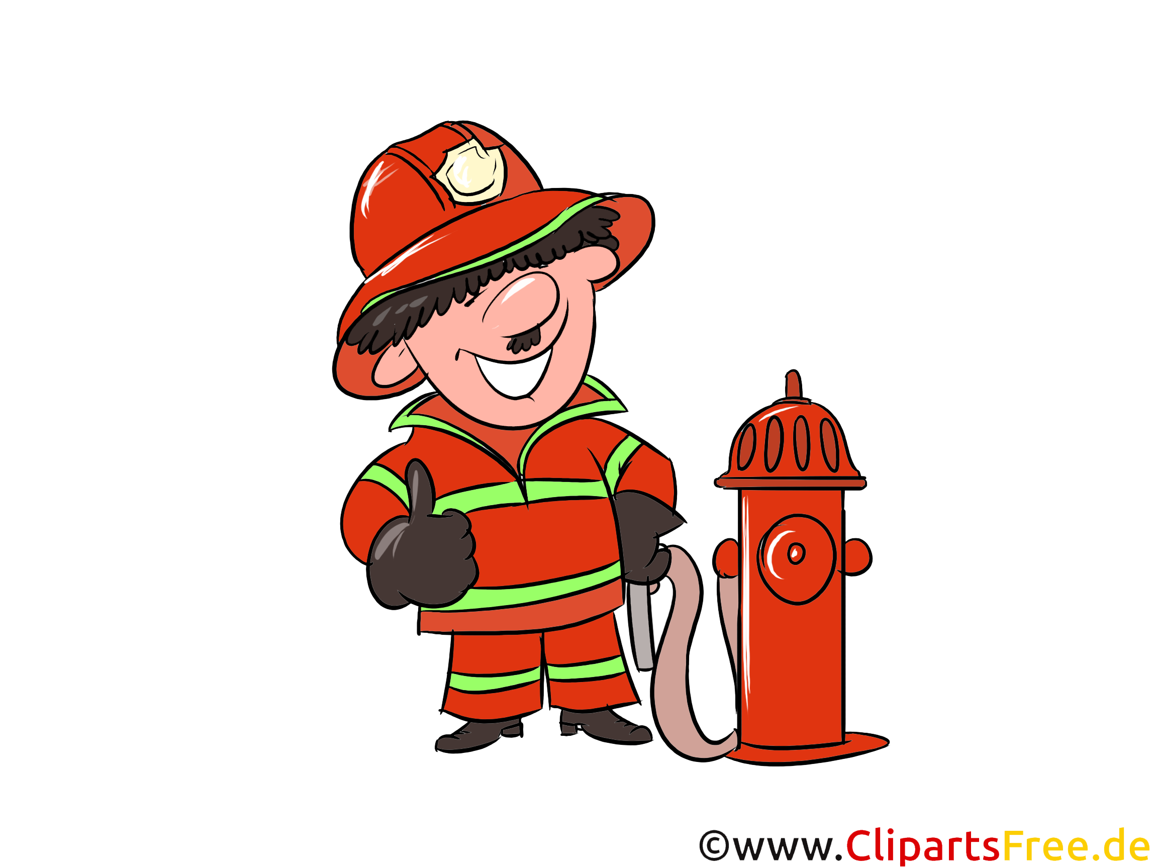 Bombero de dibujos animados, ilustración, clipart, imagen