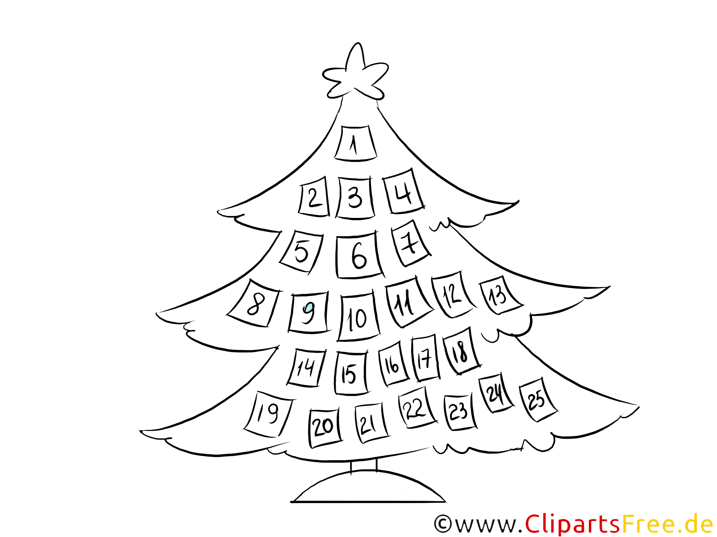 Juletraetegningertilfarvelaegning