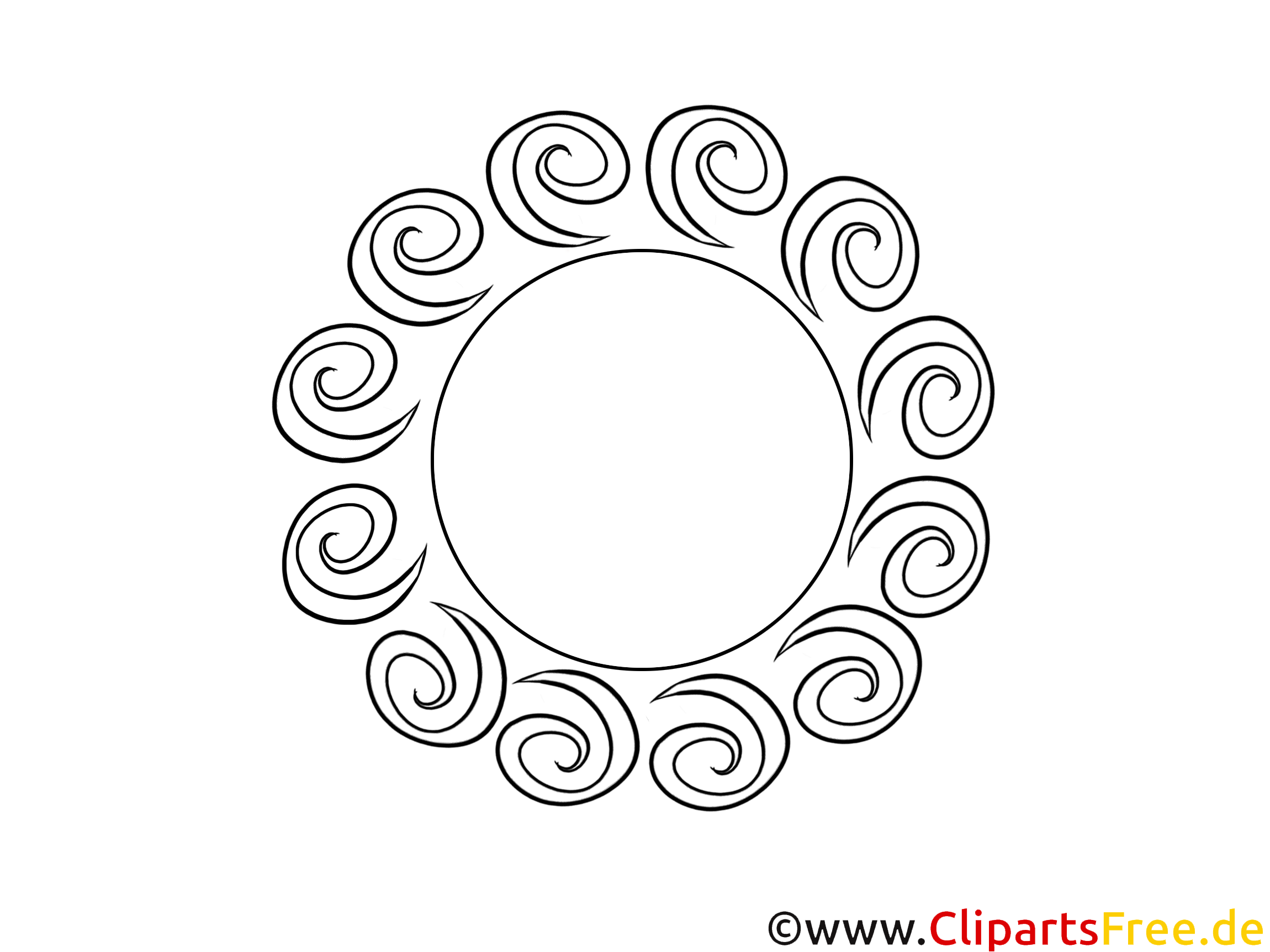 Página Para Colorear De Imagen De Sol Estilizada Para Imprimir