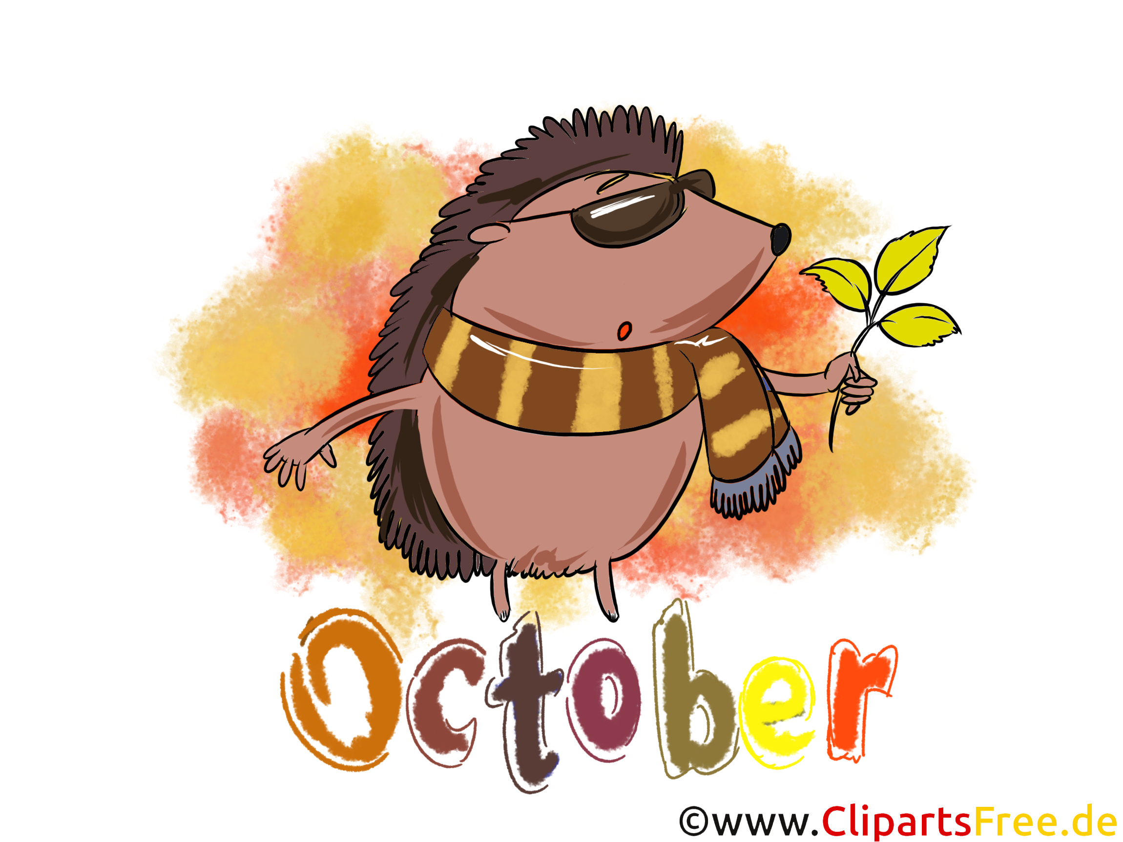 October Illustration - Month Clip Art free