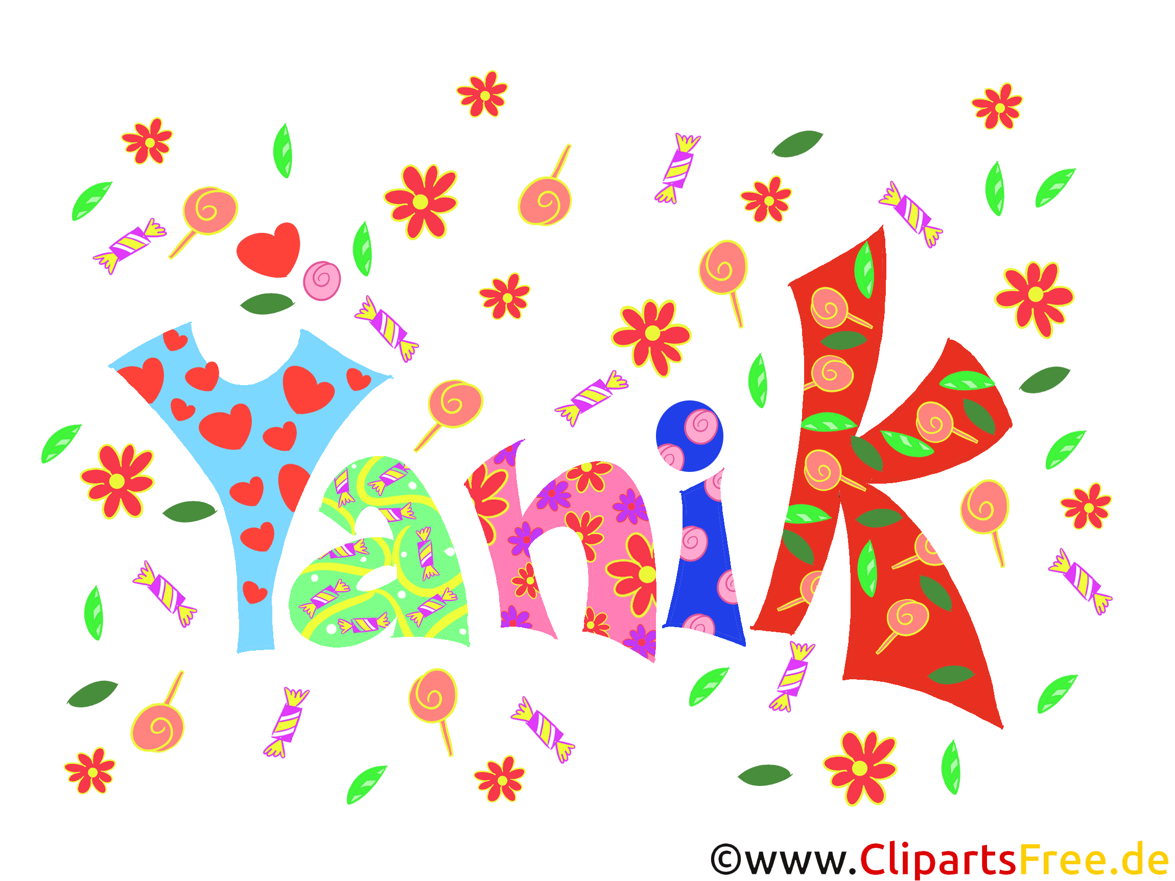 Yanik Name Illustration, Bild, Clipart