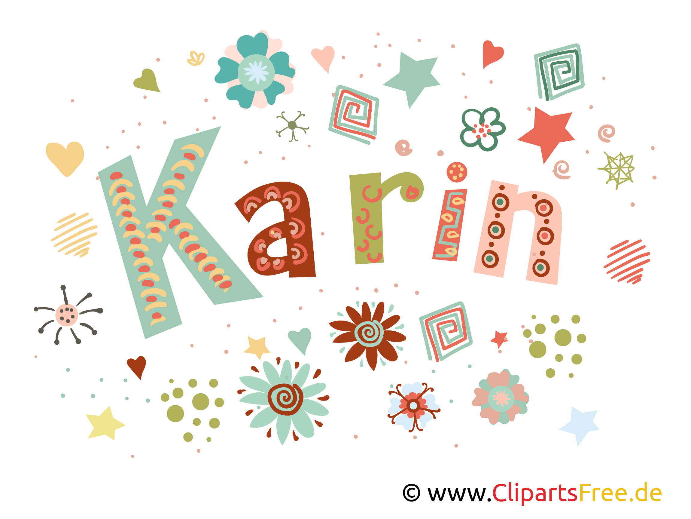 Karin Name Illustration, Bild, Clipart