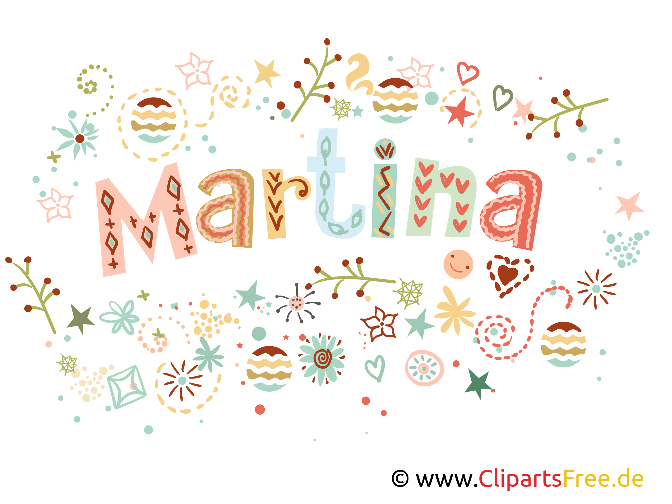 Martina Mädchennamen dekorativ Schriftzug, Deko, Design