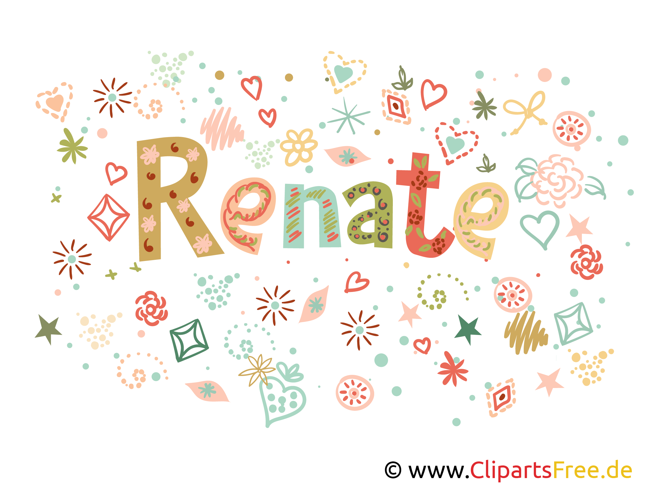 Renate Mädchen Name Design, dekorative Buchstaben Art