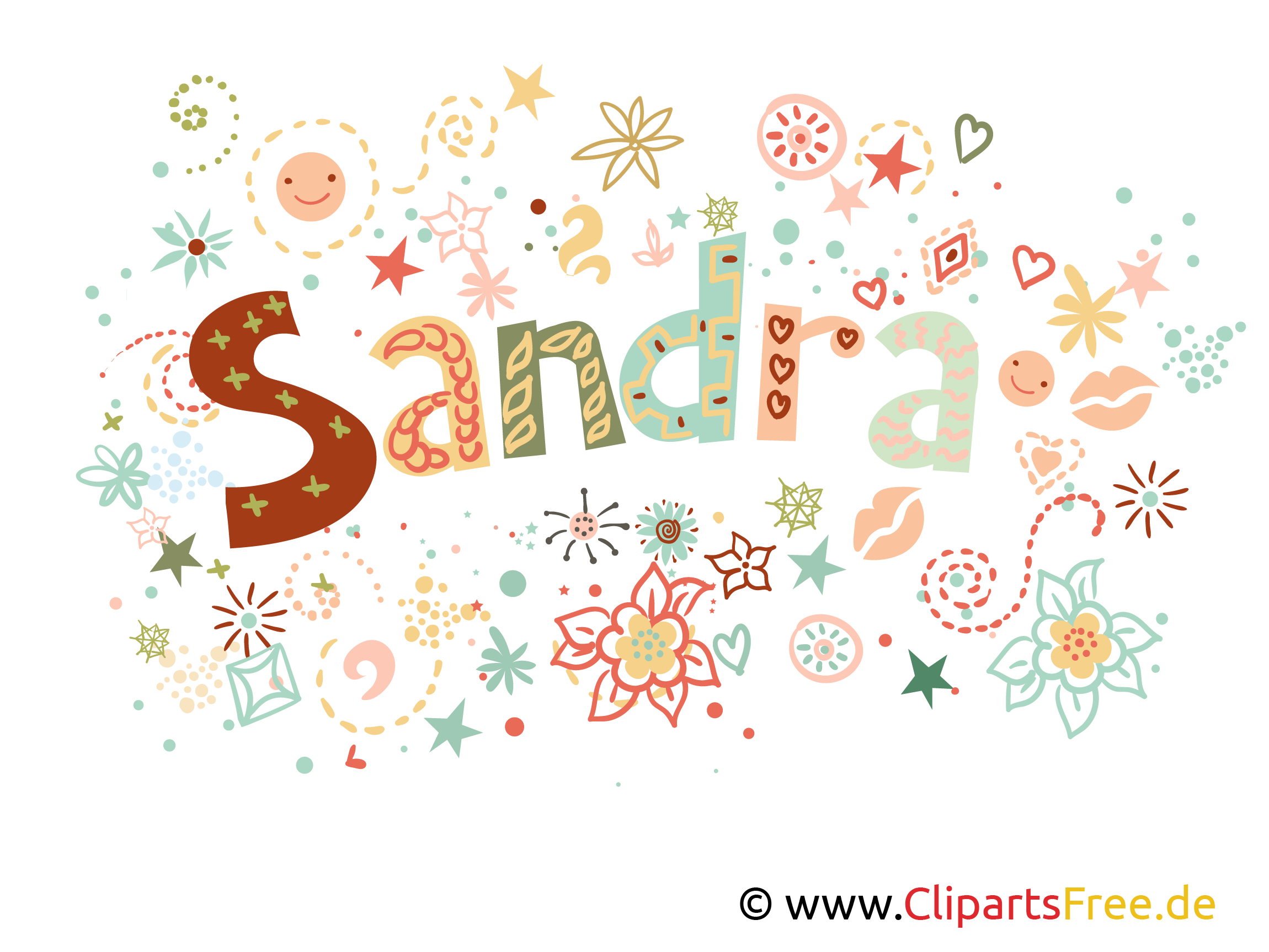 Sandra Vorname Frau dekorative Buchstaben Design