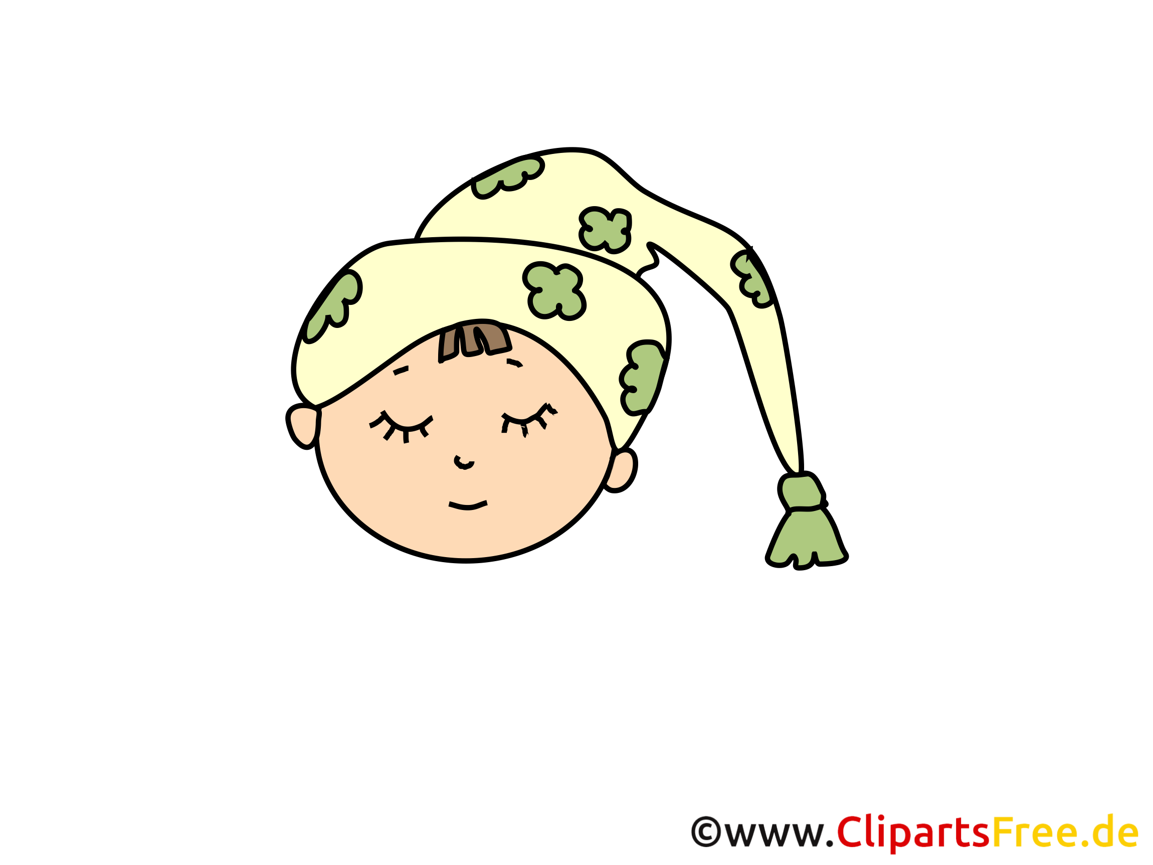 Schlafmütze Clipart, Bild, Cartoon, Comic, Illustration gratis